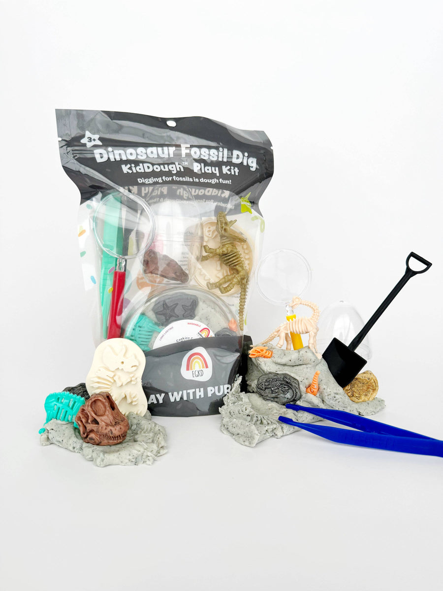 Dinosaur Fossil Dig (Cookies & Cream) KidDough Play Kit – Hallstrom Home