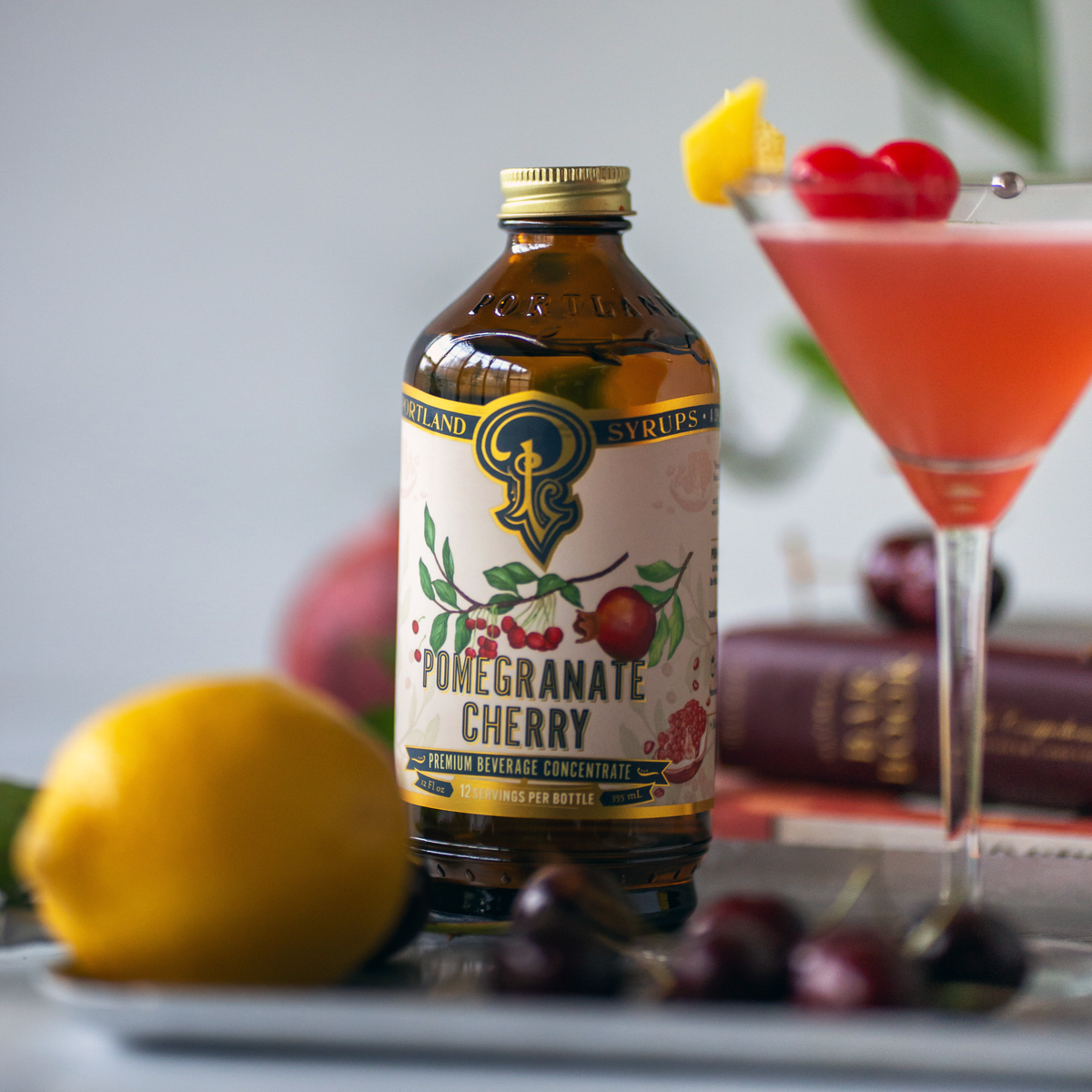 Pomegranate Cherry Syrup 12oz - Cocktail/Mocktail Mixer – Hallstrom Home