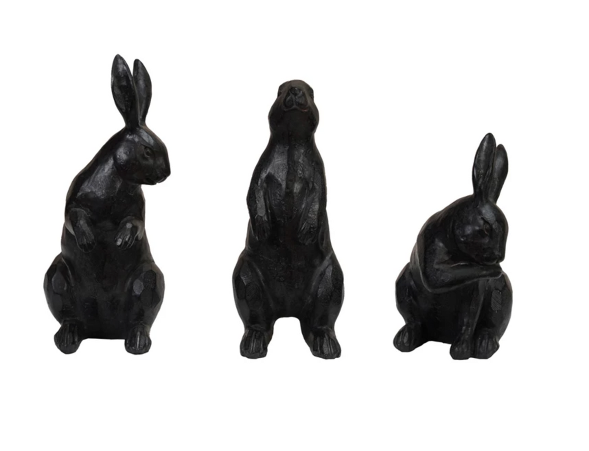 Resin Rabbit, Cast Iron Finish, 3 Styles – Hallstrom Home