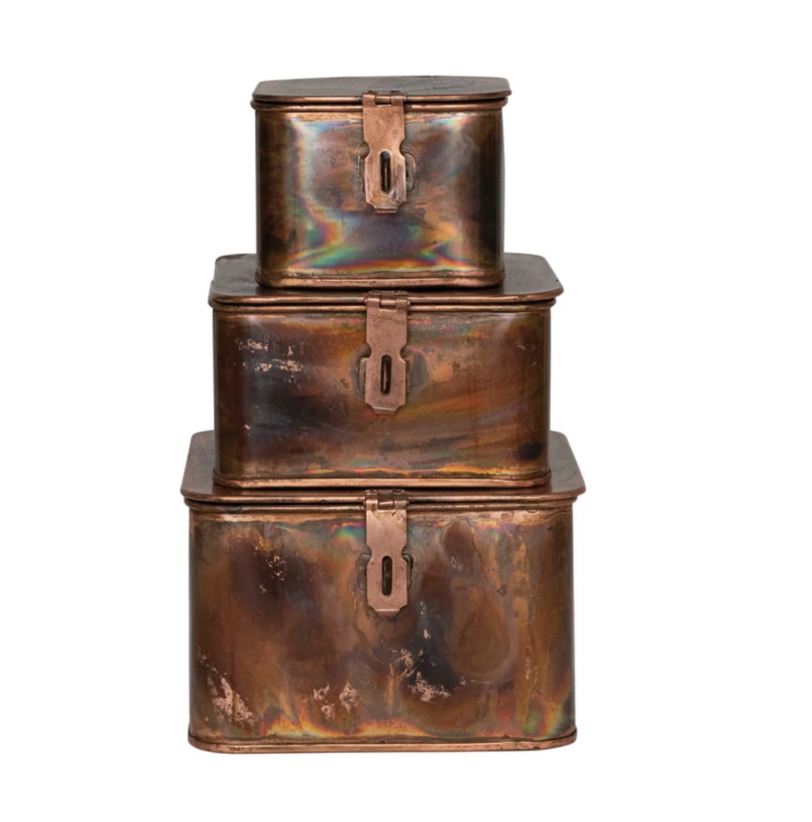 Decorative Metal Boxes, Burnt Copper Finish – Hallstrom Home