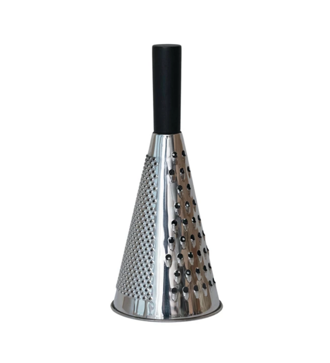 Stainless Steel Cone Shaped Grater w/ Mango Wood Handle, Black ...