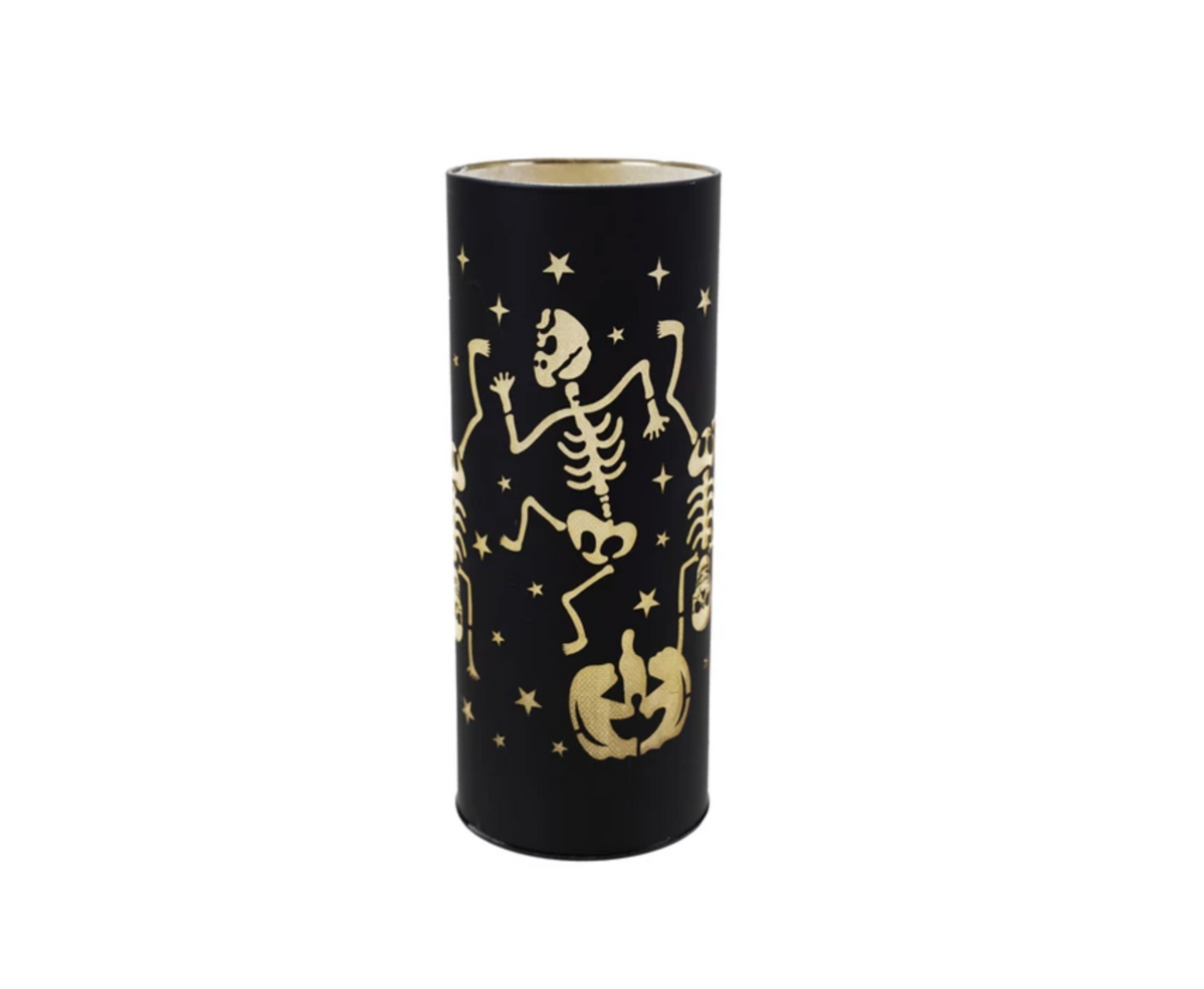 Glass LED Light with Laser Etched Dancing Skeletons & Jack-O-Lanternss ...